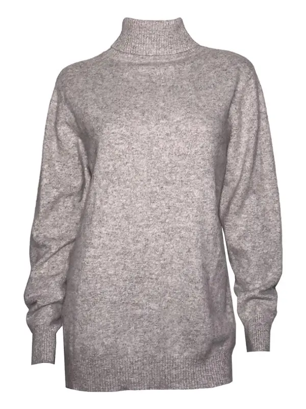CHANEL JOAN ELKAYAM Neutrals / Cashmere Turtleneck Sweater - Grey