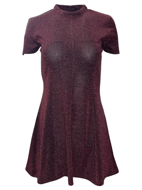 ANY OLD IRON Shiny Short Oxblood Mini Dress - Red