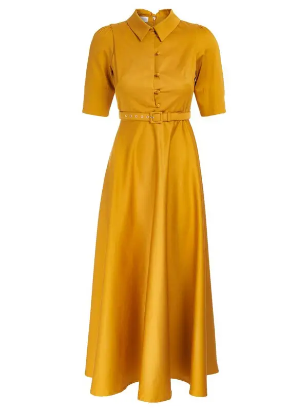 SOFIA TSERETELI Sunbeam Dress In Italian Satin Cotton - Orange