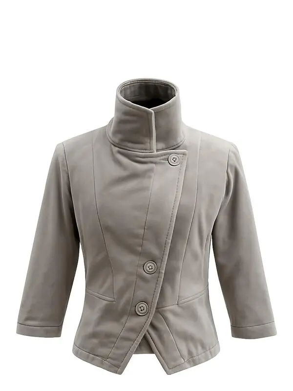 BEIRA Elena Cropped Velvet Blazer - Grey