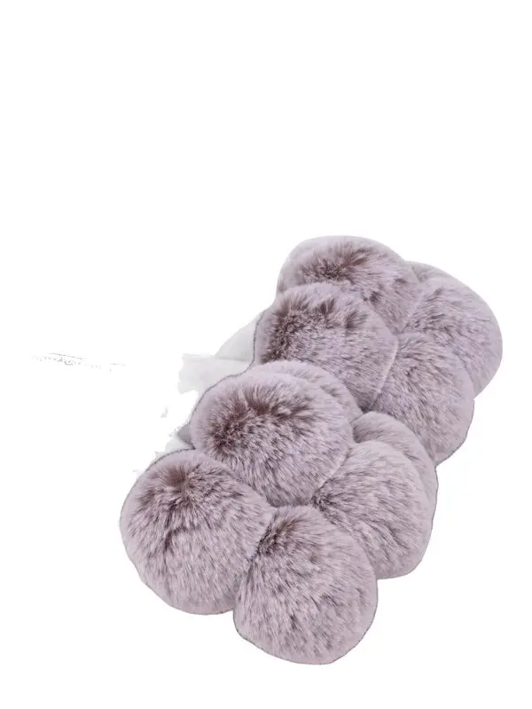 PRETTY YOU Dolly Fun Pom Slider Slippers - Grey