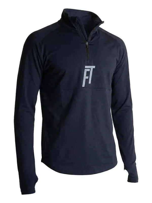 FOSTER TAYLOR Ft Quarter Zip Mock Neck Navy - Blue