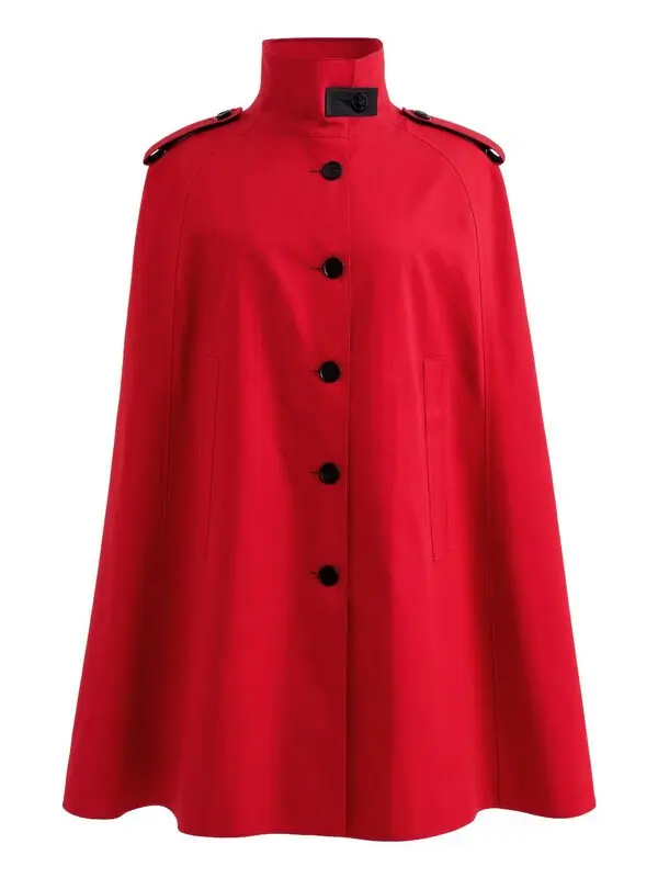 BEIRA Nadia Ruby Waterproof Cape With Navy Contrast - Red