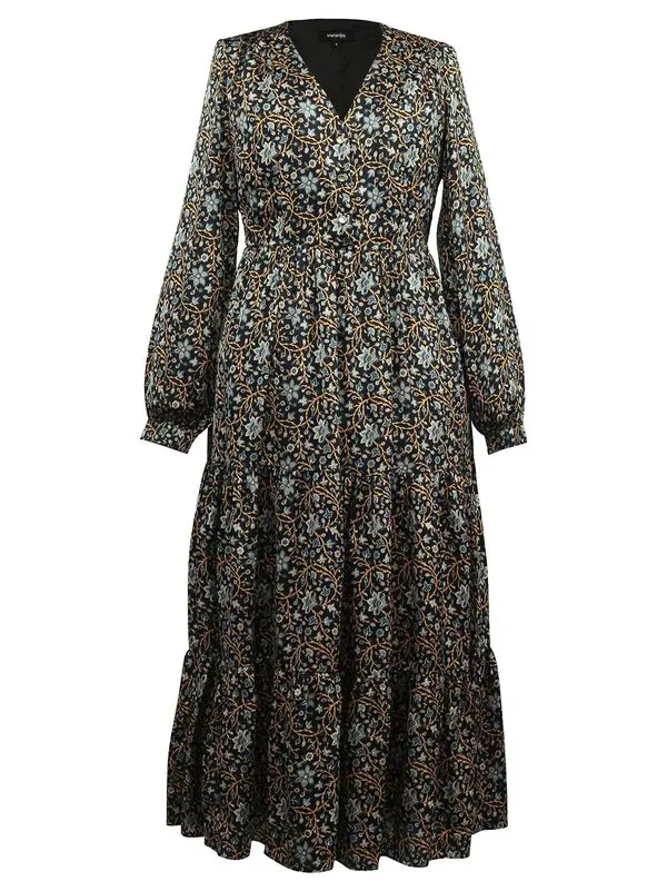 SMART AND JOY Liberty Print Blouse Dress - Blue