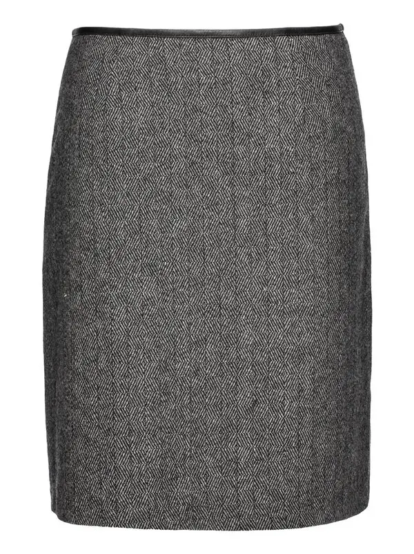 SMART AND JOY Marled Wool Formal Mini Skirt - Grey