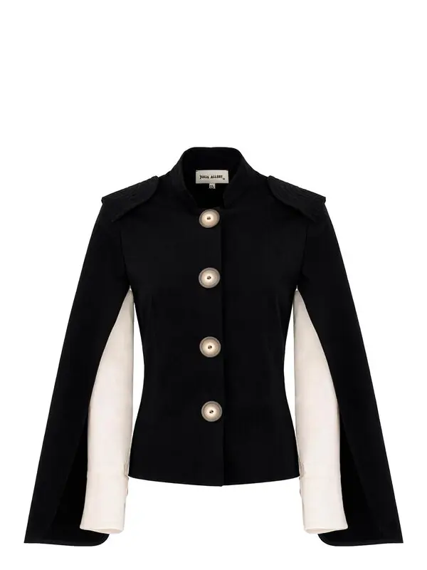 JULIA ALLERT Tailored Structured Cape Blazer - Black