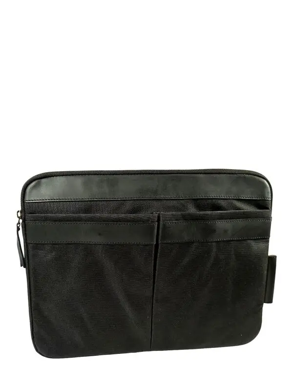 VIDA VIDA Leather Trim Laptop Travel Pouch - Black