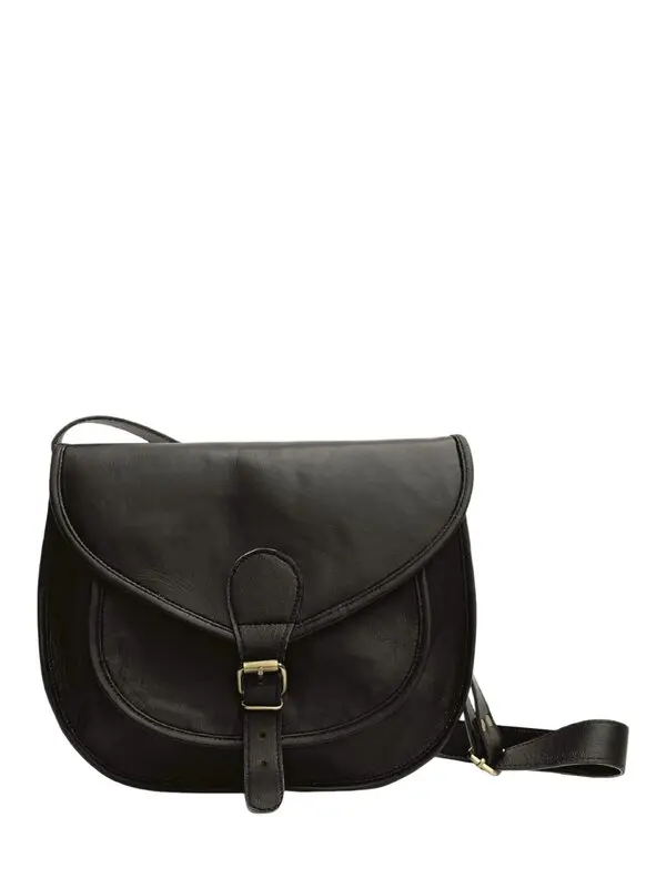 VIDA VIDA Leather Saddle Bag-large - Black