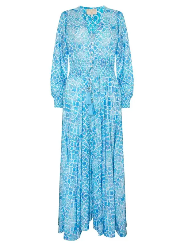SOPHIA ALEXIA Azure Mosaic St Tropez Maxi Dress - Blue