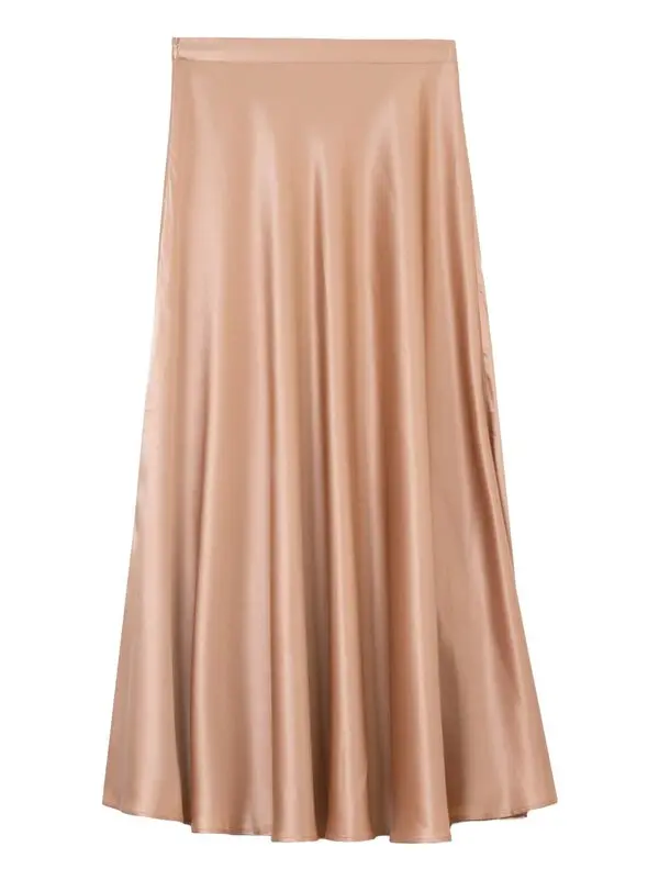 BEL CASHMERE Victoria Silk Skirt In Latte - Brown