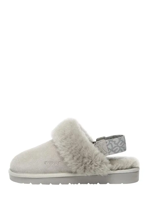 EVERAU AUSTRALIA Pelican Removable Strap Slingback Slippers In Goat - Grey