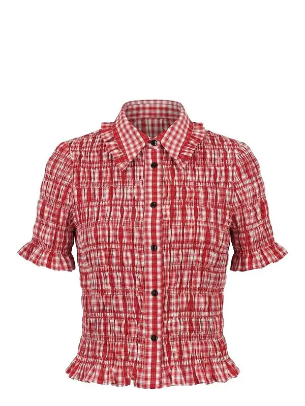 NOOKI DESIGN Astrid Gingham Blouse - Red