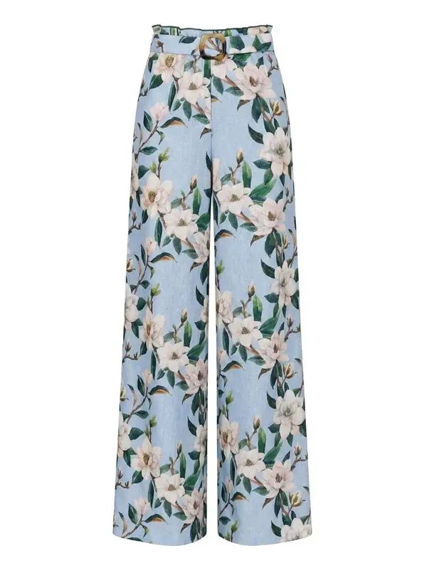 NUR KARAATA Tropic Twist Pant - Blue