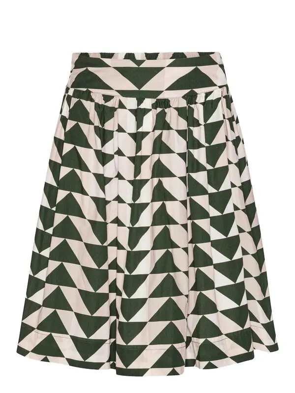 GROBUND Svala Skirt One In Quilt Pattern - Green