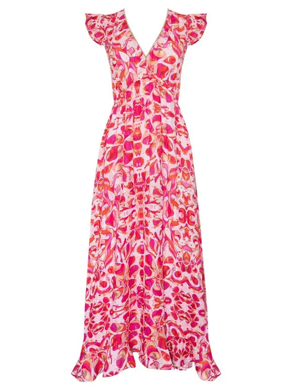 SOPHIA ALEXIA Floral Fusion St Lucia Maxi Dress - Red
