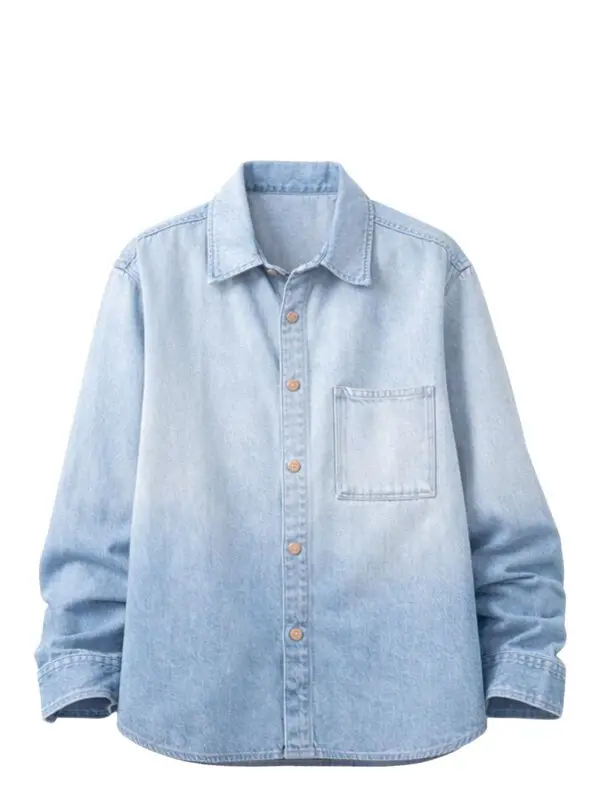 BORN IN EXILE Ombré Denim Shirt - Blue