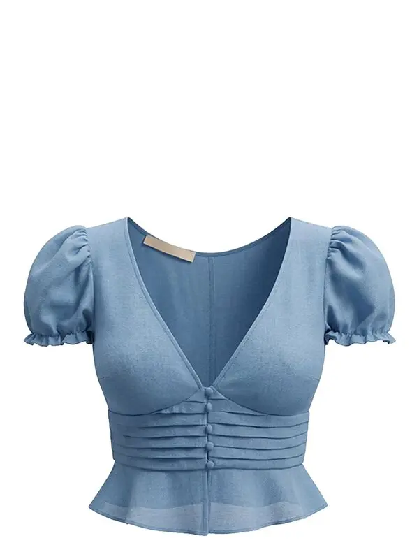 BELSIZE25 Belair Ocean Jacquard Top - Blue
