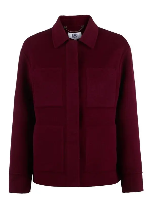 GUARDS LONDON Joanna Wool Cashmere Short Jacket Wine - Red