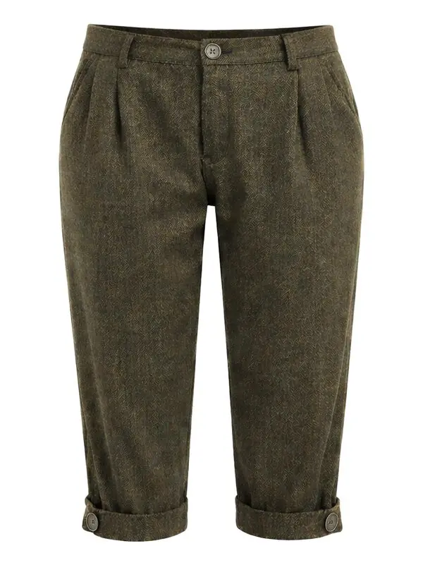 SEROTONINN Tailored Wool Capri Pants - Brown