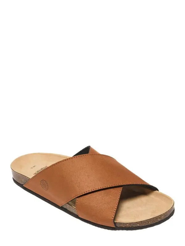BEDROOM ATHLETICS Calim Crossover Sandal Slider Chestnut - Brown