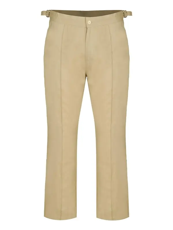 DAVID WEJ Neutrals Hugo Linen Trouser With Side Adjuster - Beige