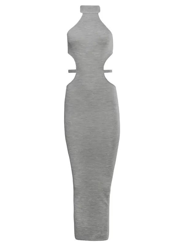 VESTIAIRE D'UN OISEAU LIBRE Jersey Cut Out Dress - Grey