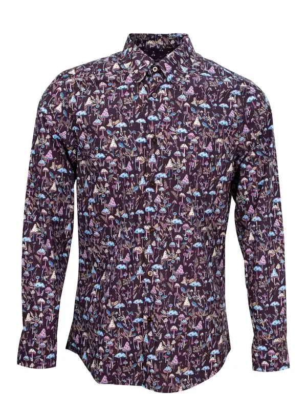 LORDS OF HARLECH Morris Shroomy Shirt Plum - Pink