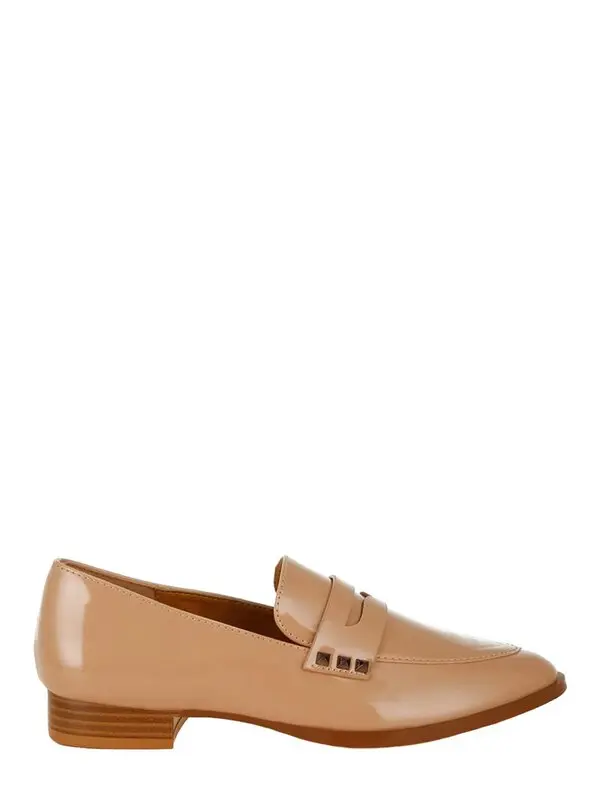 RAG & CO Neutrals Noshiya Patent Pleather Penny Loafers By - Beige