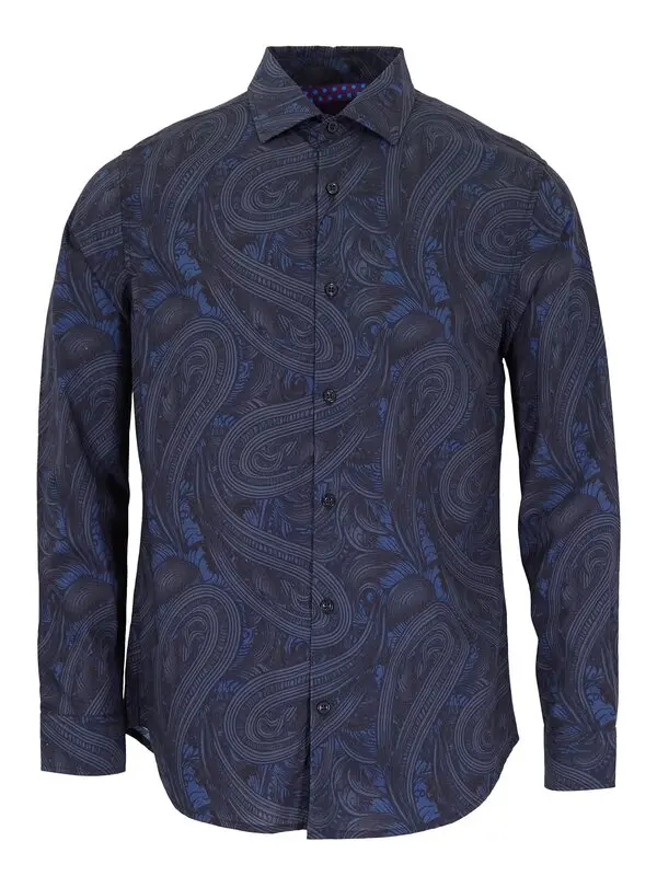 LORDS OF HARLECH Norman Paisley Badalona Shirt Smoke - Grey