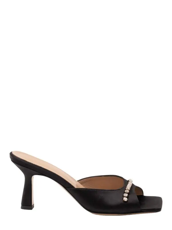 MIYANA BERLIN Leva Mules In With Rhinestones - Black