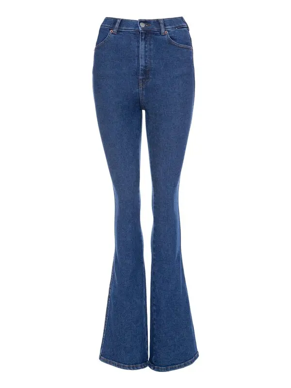 DR. DENIM Moxy High Flare Cape Dark Plain - Blue