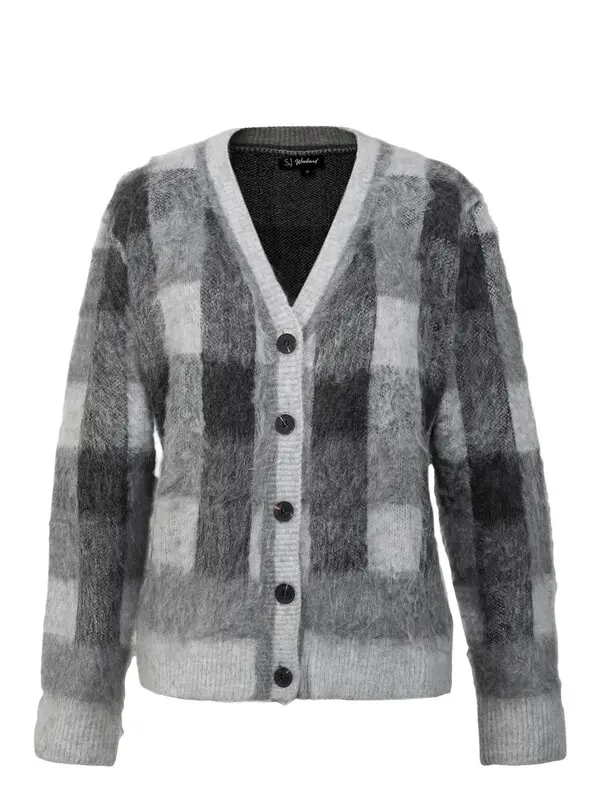 SMART AND JOY Check Pattern Cardigan - Grey