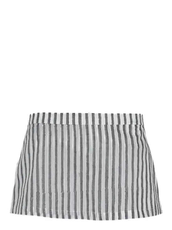 MANUELA CABRALES Heliconia Block Print Mini Skort - Grey