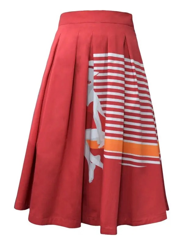 MY PAIR OF JEANS Cannes Midi Skirt - Red