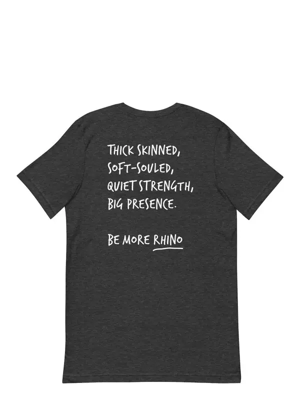 ANCHOR & CREW Heather Think Ocean Rhino Aspirations Cotton Embroidered T-shirt - Black