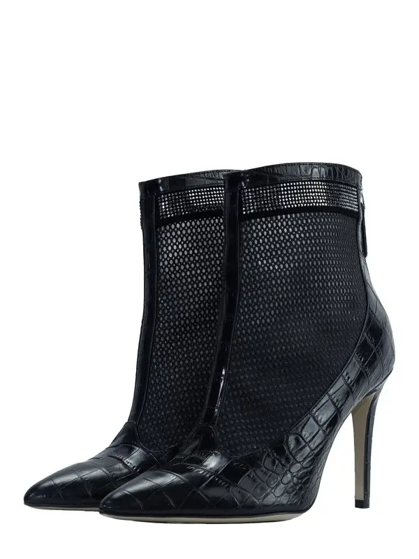 STESSA BY SARAH The Valentina Croc Mesh Boot - Black