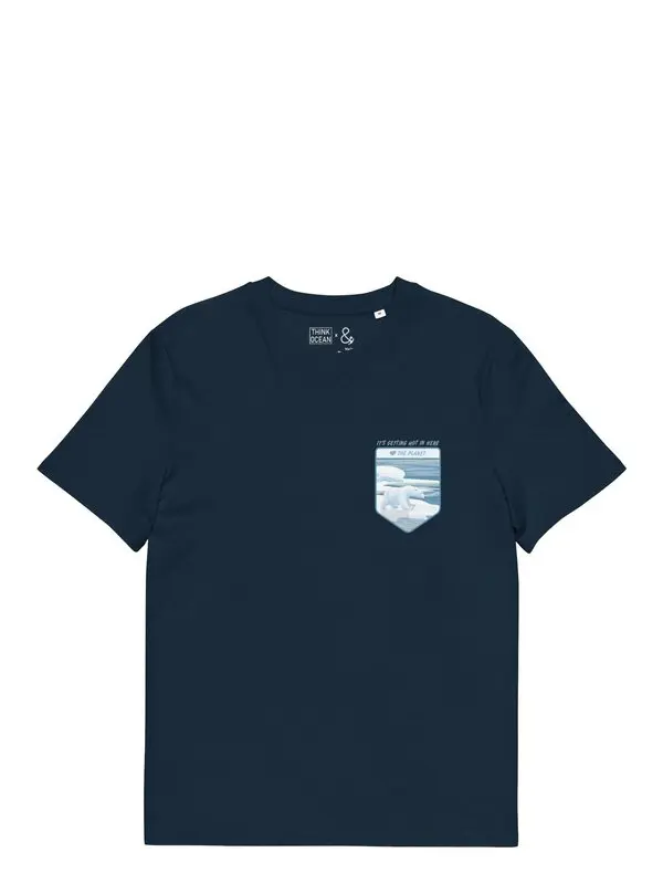 ANCHOR & CREW Navy Think Ocean Polar Bear Love The Planet Organic Cotton T-shirt - Blue