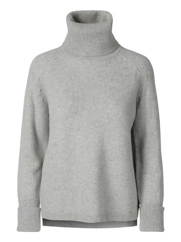 TIRILLM Cosy" Chunky Turtle Neck Pullover- Light Melange - Grey