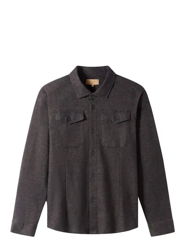 WESTON JON BOUCHER Untucked Tailored Slim Fit Button-up Shirt Dark Granite - Grey