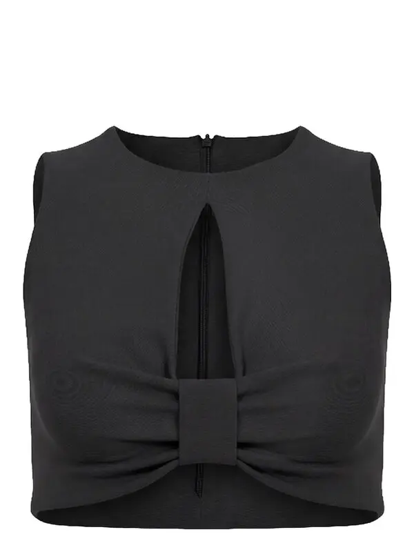 MAAN ISTANBUL Detailed Chest Back Zippered Bustier Nisan - Black