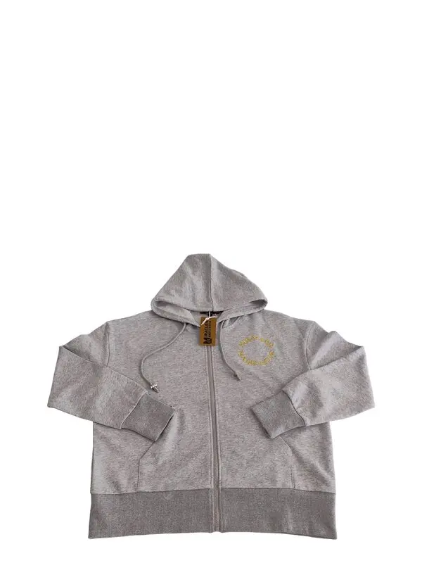 MIRACLES MANIFESTER Embroidered Zip Hoodie Light - Grey
