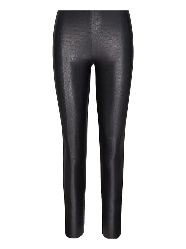 Commando Faux Leather Control Smoothing Animal Legging Slg50 - Black