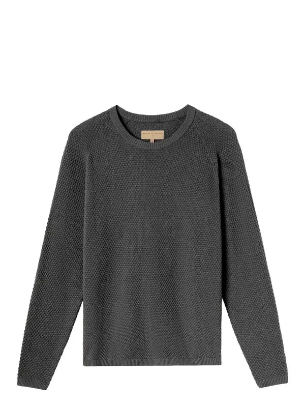 WESTON JON BOUCHER Ripley Crew Neck Cotton & Cashmere Sweater Slim Carbon - Grey