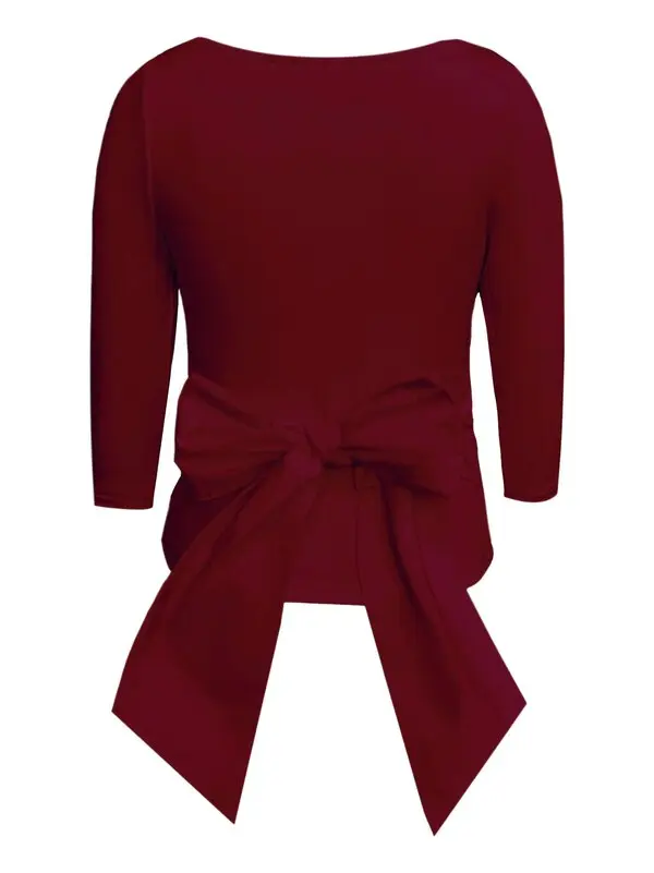 FROCK TALES Primrose Top With Bow In Burgundy - Red