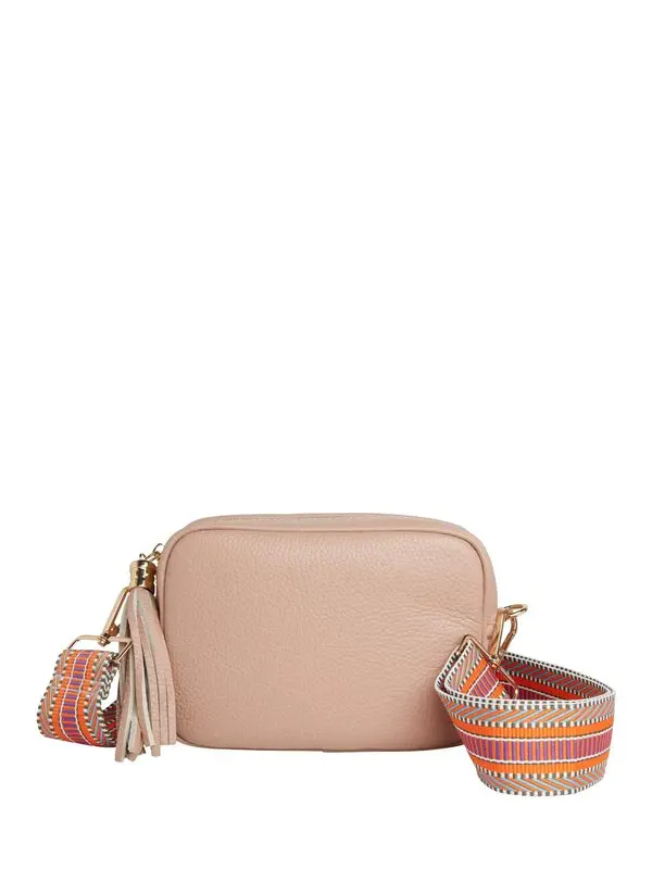 BETSY & FLOSS Verona Crossbody Tassel Blush Bag With Aztec Strap - Orange