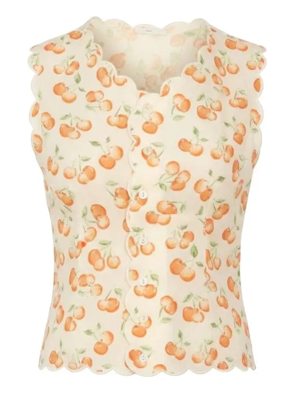 MONTCE Cherry Sherbet Scalloped Vest - Red