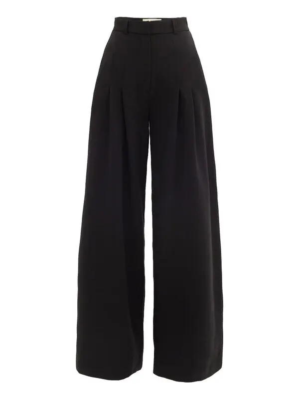 JULIA ALLERT Formal Wide Leg Palazzo Trousers - Black