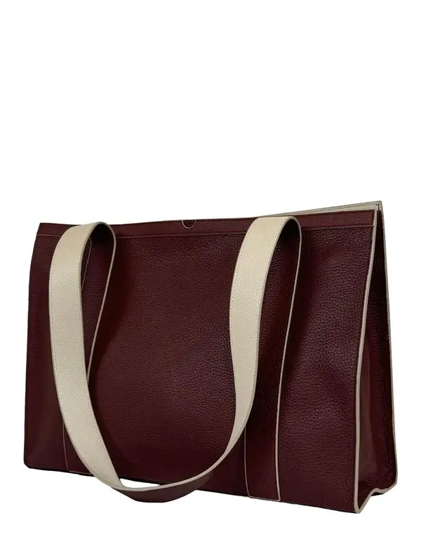 GODI. The Maxwell Leather Handmade Zip Tote Bag In Oxblood - Red
