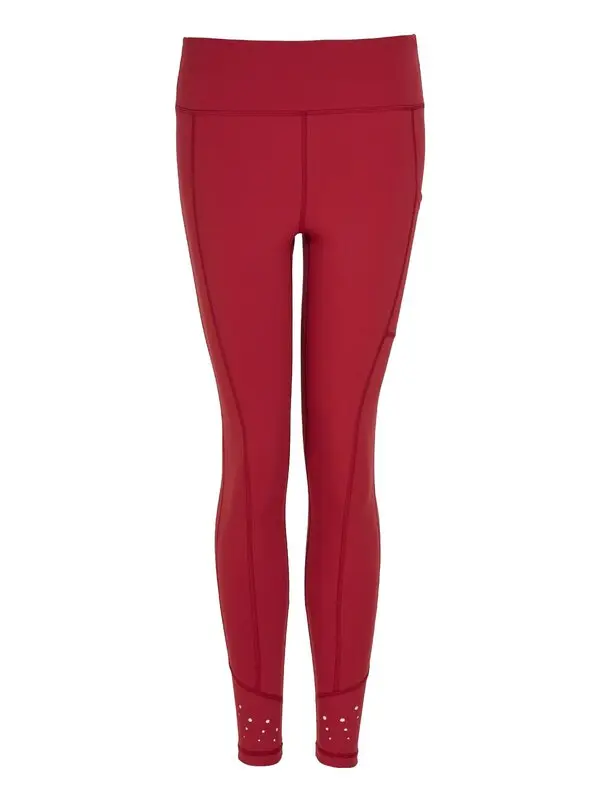 PERKY PEACH High Rise Laser 7/8 Leggings - Red
