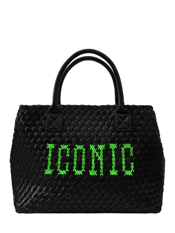 LILLY LOVES Iconic Vegan Stitched Handbag - Black